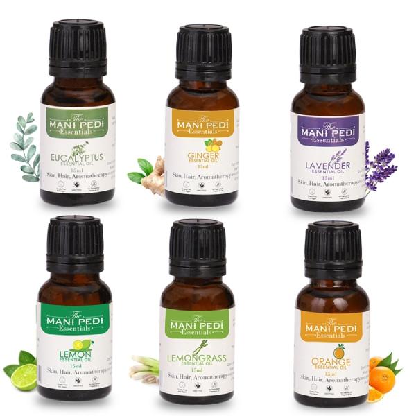 The Mani Pedi Essentials Combo of 6 Essential Oils Pack of (6* 15ML ...