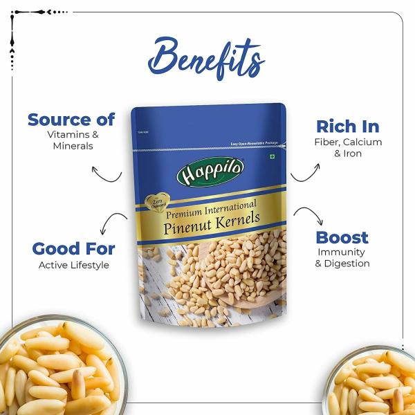 Happilo Premium International Exotic Pinenut Kernels 500g (Pack of 2 ...