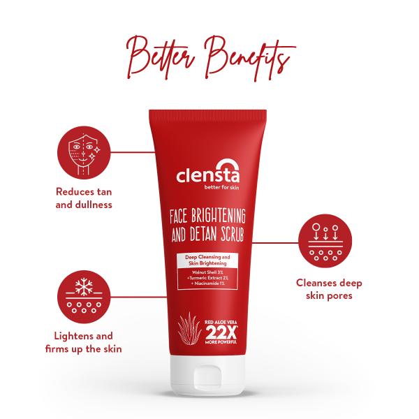 Clensta Face Brightening & Detan Scrub - JioMart
