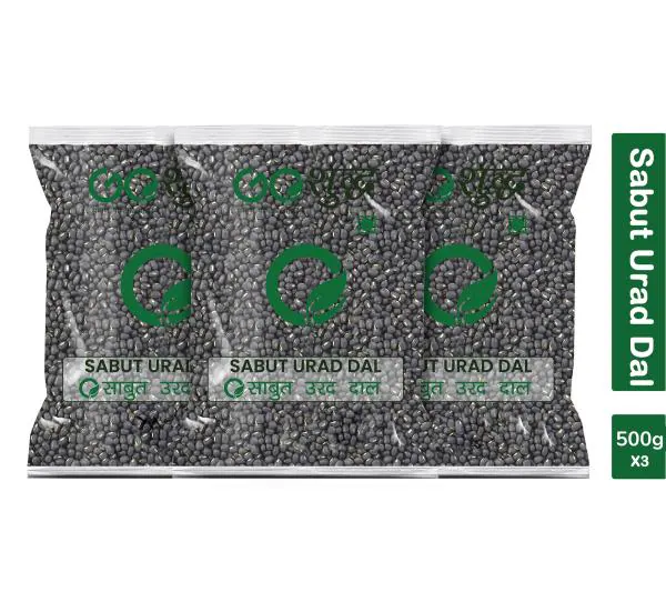 Goshudh Best Quality Sabut Urad Dal -500gm Each (Pack Of 3) Urad Gota ...