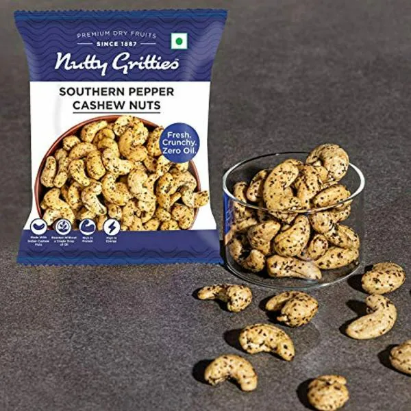 Nutty Gritties Southern Pepper Cashew Nuts 21 g (Pack Of 8) - JioMart
