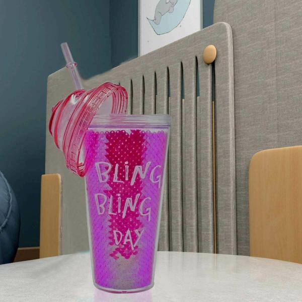 Kookee Acrylic Sipper, Cup, Tumbler with Straw and Lid - 270ml, Pink ...