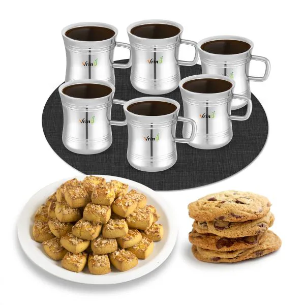 VRIND Stainless Steel Cute Mini Coffee Cups - Double Wall | Damru Shape ...