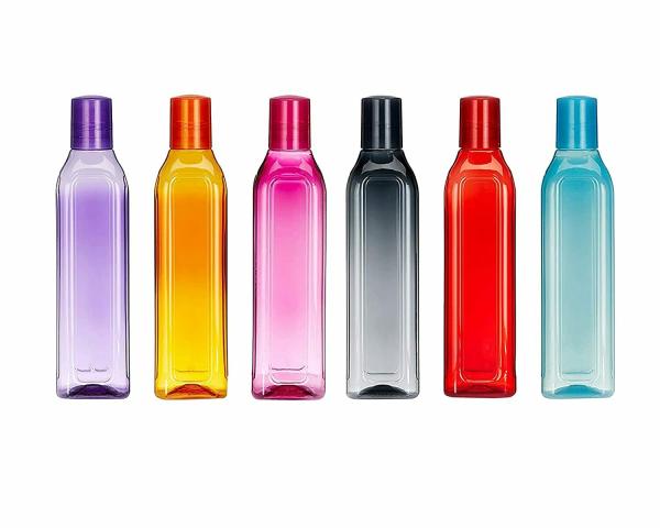VM BOND Smart Plastic Water Bottles, Set of 6 (Rectangular Pattern, 1 ...