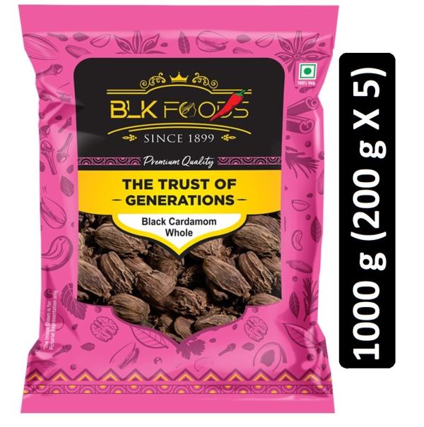 BLK Foods Select Black Cardamom Whole (Badi Elaichi Sabut) 1250g (5 X 250g) - JioMart