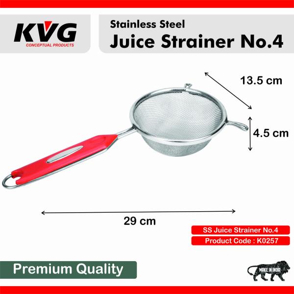 Kvg Juice Stainer - Stainless Steel, Size No.4 1 pc - JioMart