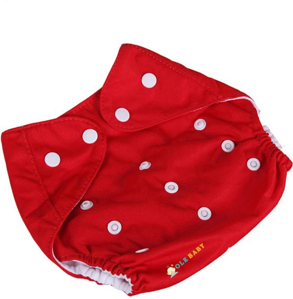 Ole Baby Red Cotton Cloth Diaper Reusable Nappy Adjustable Waterproof ...