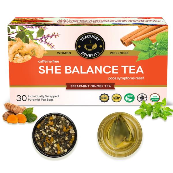 TEACURRY PCOS PCOD Tea (1 Month Pack | 30 Tea Bags) - She Balance Tea ...