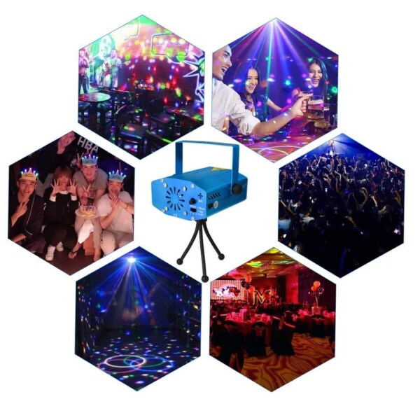 FINGER THREE Party Mini Laser Projector Stage Lighting Sound Activated ...