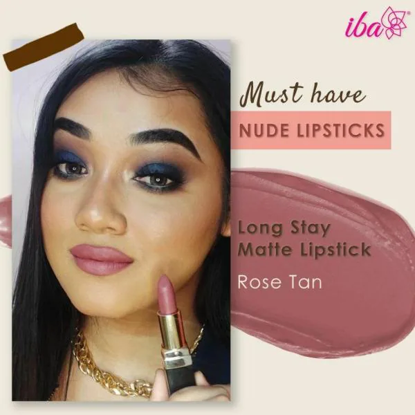 Iba Pure Lips Long Stay Matte Lipstick, M16 Rose Tan, 4g - JioMart