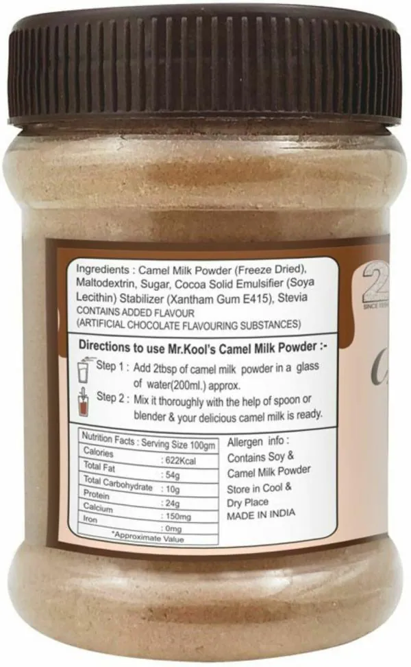 Mr.Kool Chocolate Camel Milk Powder 100gm And Cocoa Powder 400gm(500gm ...
