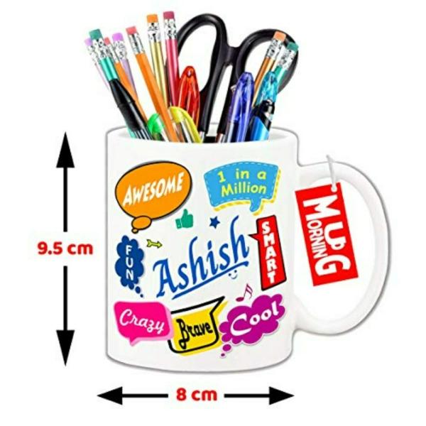 Mug Morning Ashish Name Mug Ashish Name Coffee Mugs for Kids Coffee Mug ...