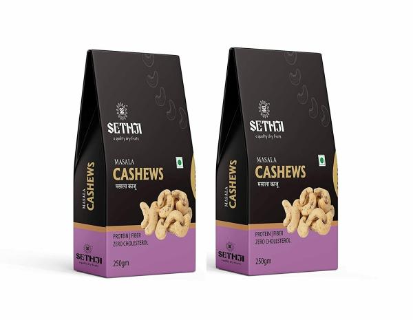 SETHJI Black Pepper Masala Cashews Box, 250g x 2 | Fried Kaju, 500g - JioMart