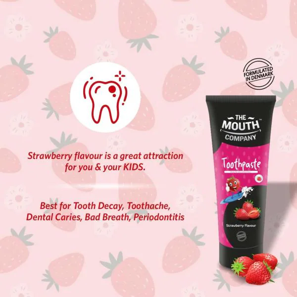 The Mouth Company Strawberry Flavour Toothpaste For Kids & Adults, No ...