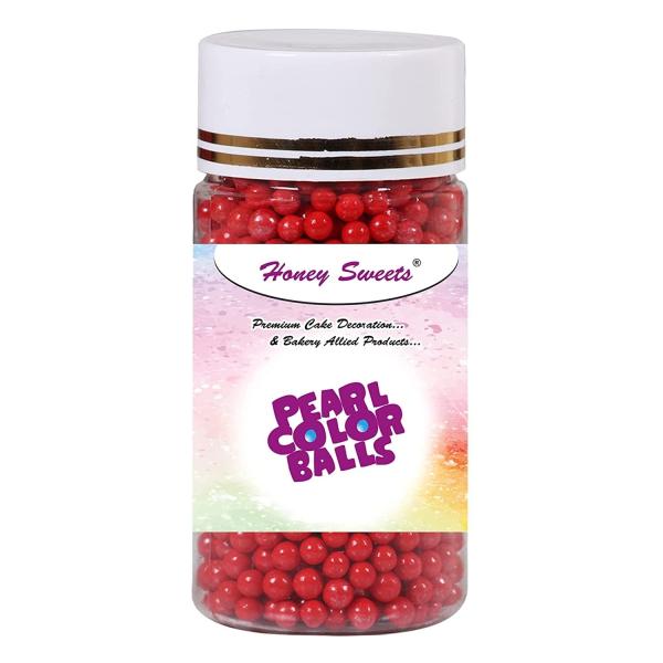 Honey Sweets Edible Pearl Red Color Big Balls Granule Vegetarian 100 g ...