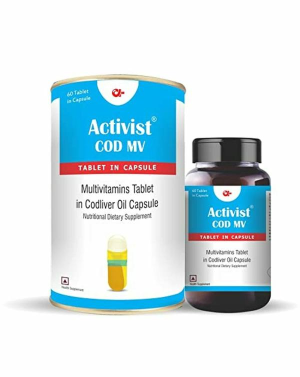 Activist COD MV Capsule Vegetarian Healthy Bones and Teeth 20 Piece ...