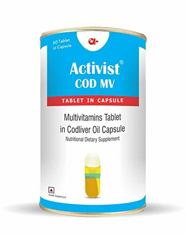 Activist COD MV Capsule Vegetarian Healthy Bones and Teeth 20 Piece ...