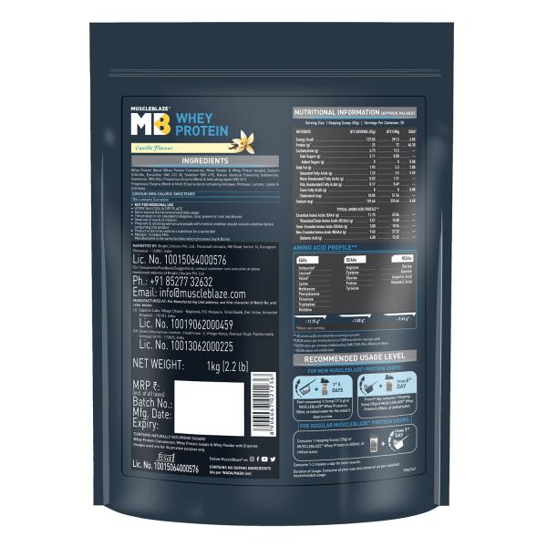 MuscleBlaze 100% Whey Protein, Ultra Premium Blend with Whey Protein ...