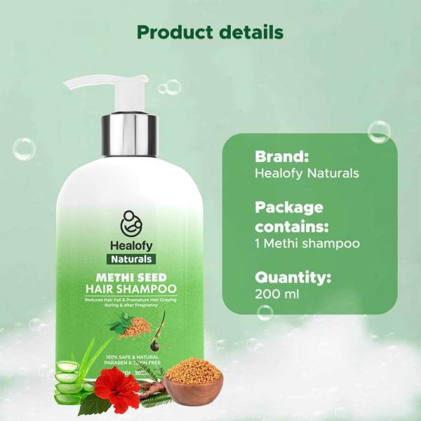 Healofy Naturals Methi Seed Hair Oil & Shampoo Pack, 200ml each | Safe ...