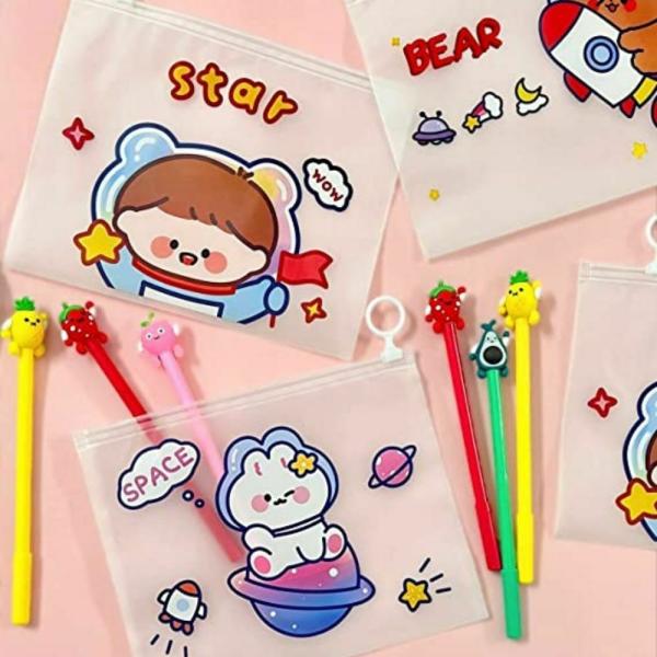 LE DELITE Gifts Combo Set-10 piece cartoon clear folder pouch+10 piece ...