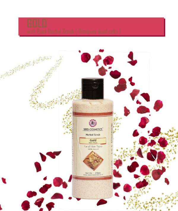 Seed Cosmetics Gold with Rose Face & Body Scrub, 210gm | Dead Skin ...