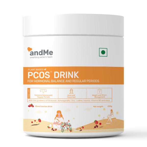 Andme PCOS PCOD Drink for Hormonal Balance Raspberry Flavour Supplement ...