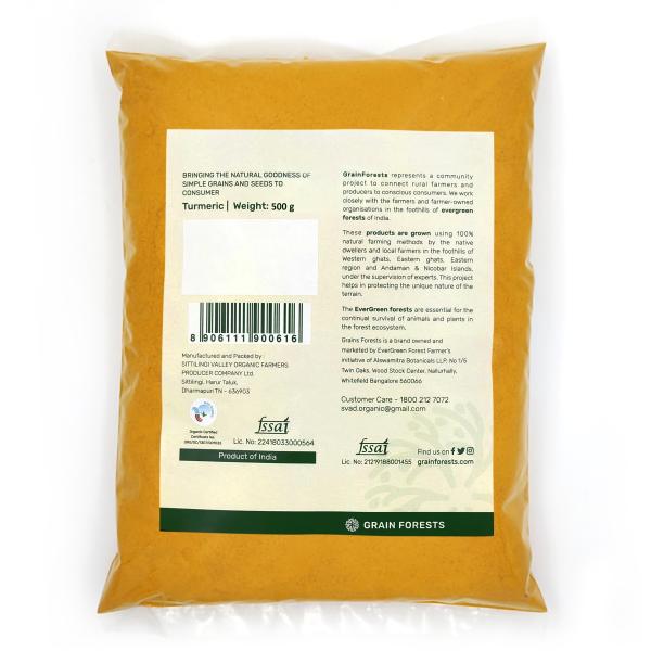 Grain Forests Organic Farms Haldi, Turmeric Powder 500g - JioMart