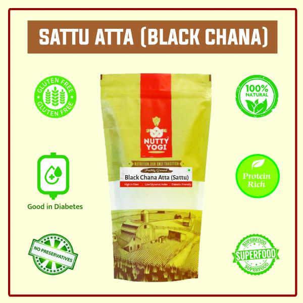 Nutty Yogi Black Chana Atta (Sattu) 800g ( Pack of 1 ) - JioMart