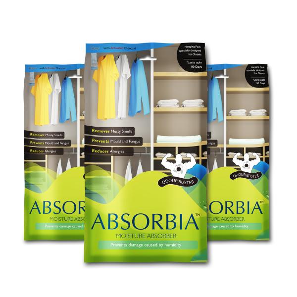 Absorbia Moisture Absorber Hanging Pouch with Activated Charcoal ...