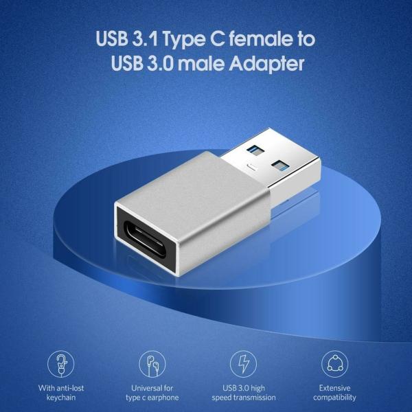 RETRACK Type C 3.1 Data Connector USB 3.0 Female OTG Adapter (Silver) - JioMart