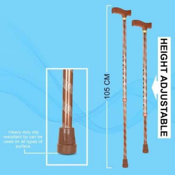 Paxmax Brown Carving Style Design Imported Walking Stick L Type - JioMart