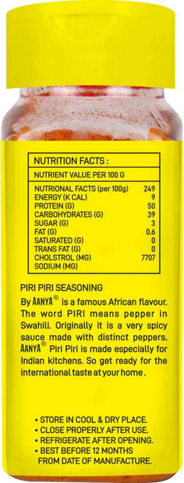 Aanya Piri Piri Seasoning 60 Gm - JioMart