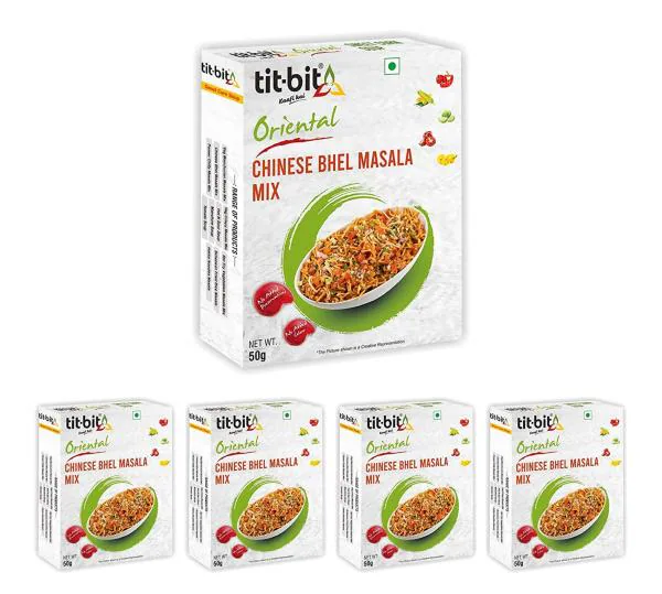 Tit-Bit Oriental[ Regular] Chinese Bhel Masala Mix Combo Pack of 5 ( 50 ...