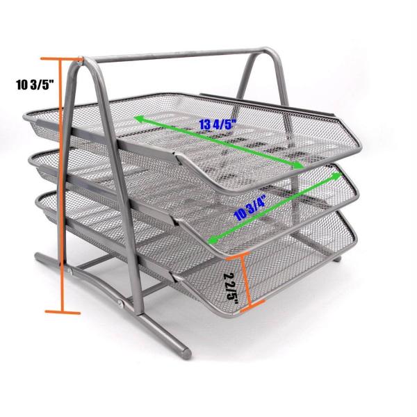 Abaj Silver, Alloy Steel, Metal Black, Silver Paper Tray, Desk ...