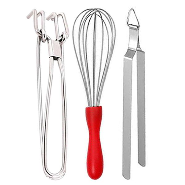 DreamBasket Stainless Steel Pakkad & Egg Whisk & Roti Chimta for ...