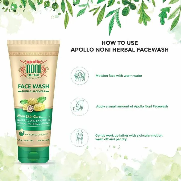 Apollo Noni With Aloe Vera Face Wash (160ml) For Oily Skin, Acne & Dry ...