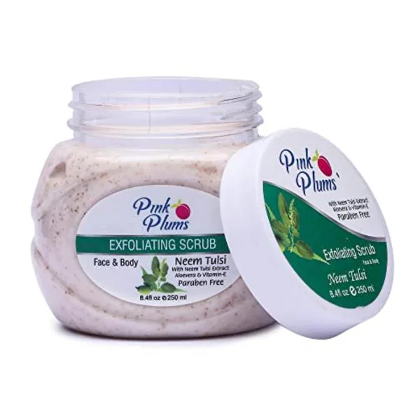 Pink Plums Neem Tulsi Facial Kit With Scrub, Massage Cream, Face Gel ...