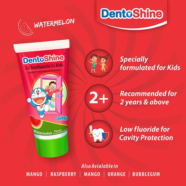 DentoShine Gel Toothpaste for Kids - Pack of 3 Flavors (Strawberry ...