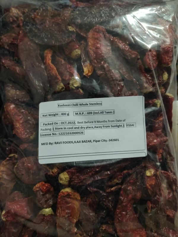 Pure Pik Kashmiri Red Chilli Whole (Kashmiri Lal Mirch ) - 400 Grams ...
