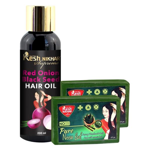 Kesh Nikhar Onion Hair Oil With Pure neem Leaf Soap Purifying Neem Soap ...
