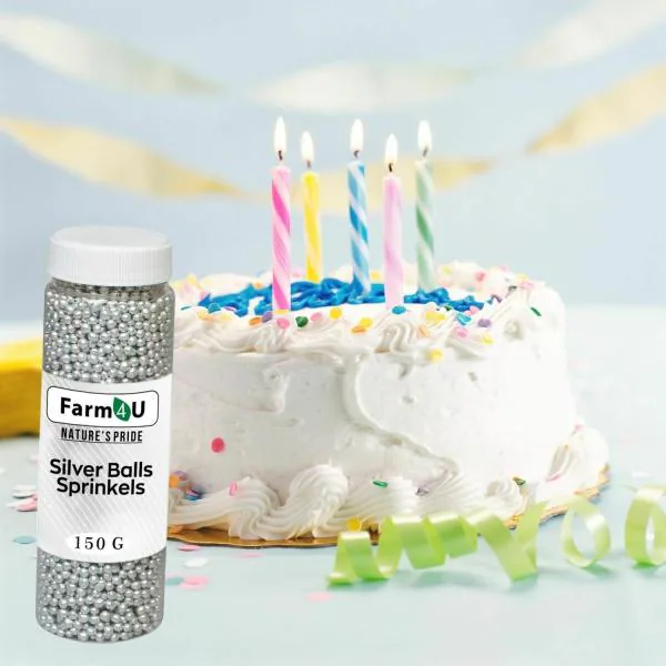 Pack of 3 Dark Choco Strands Vermicelli, Colored Rainbow Balls, Silver ...