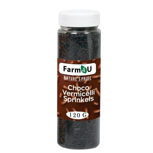 Pack of 3 Dark Choco Strands Vermicelli, Colored Rainbow Balls, Silver ...