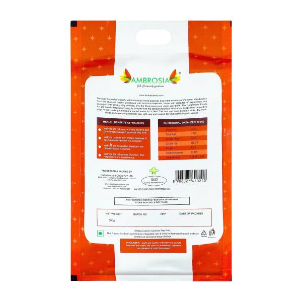 Ambrosia Nuts Walnut Inshell 500g | Pack of 2 - JioMart