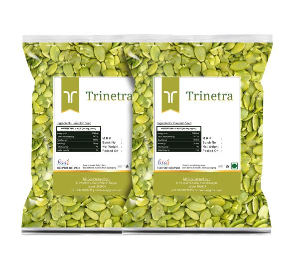 Trinetra Best Quality Pumpkin Seed-500gm Each (Pack Of 2) Kaddu beej ...