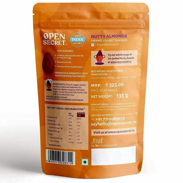 Open Secret Nutty Almond Caramel Sea Salt - 135gm - JioMart