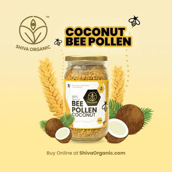 Shiva Organic Coconut Bee Pollen - 100% Pure Natural - Plant Based ...