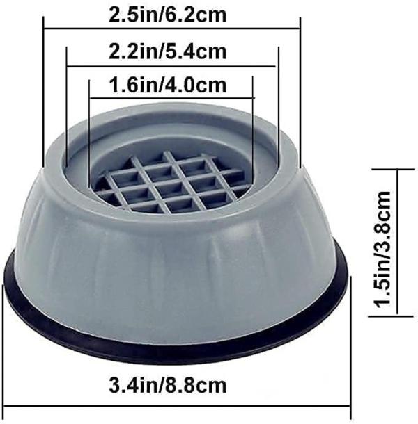 Vajin Silicone Washing Machine And Refrigerator Leg Pad 8.8 x 8.8 cm ...