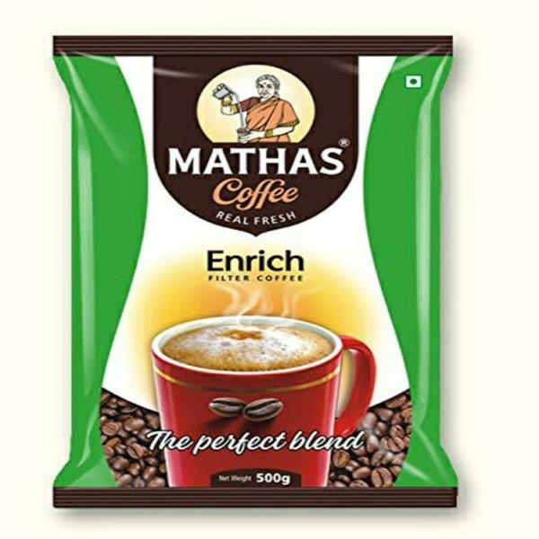 Mathas Enrich Filter coffee powder (500gm, pack of 2) 70% coffee 30% ...