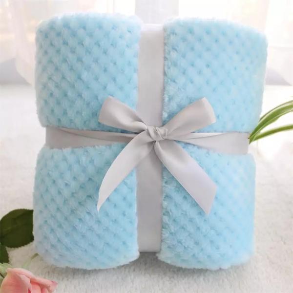 BRANDONN Sky Blue Zigzag Microfiber Wrapper 100 cm x 80 cm (0-12 M ...