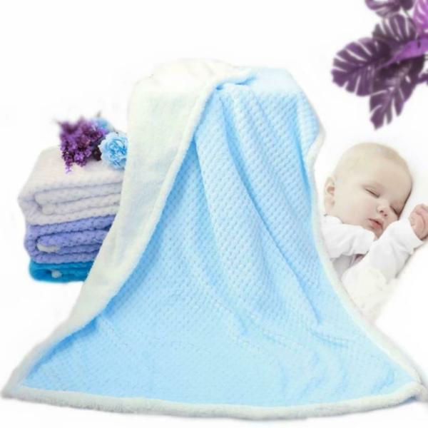BRANDONN Sky Blue Zigzag Microfiber Wrapper 100 cm x 80 cm (0-12 M ...